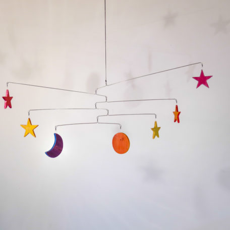 Wooden Sun Moon and Stars Mobile - GRAHAM REID DESIGN